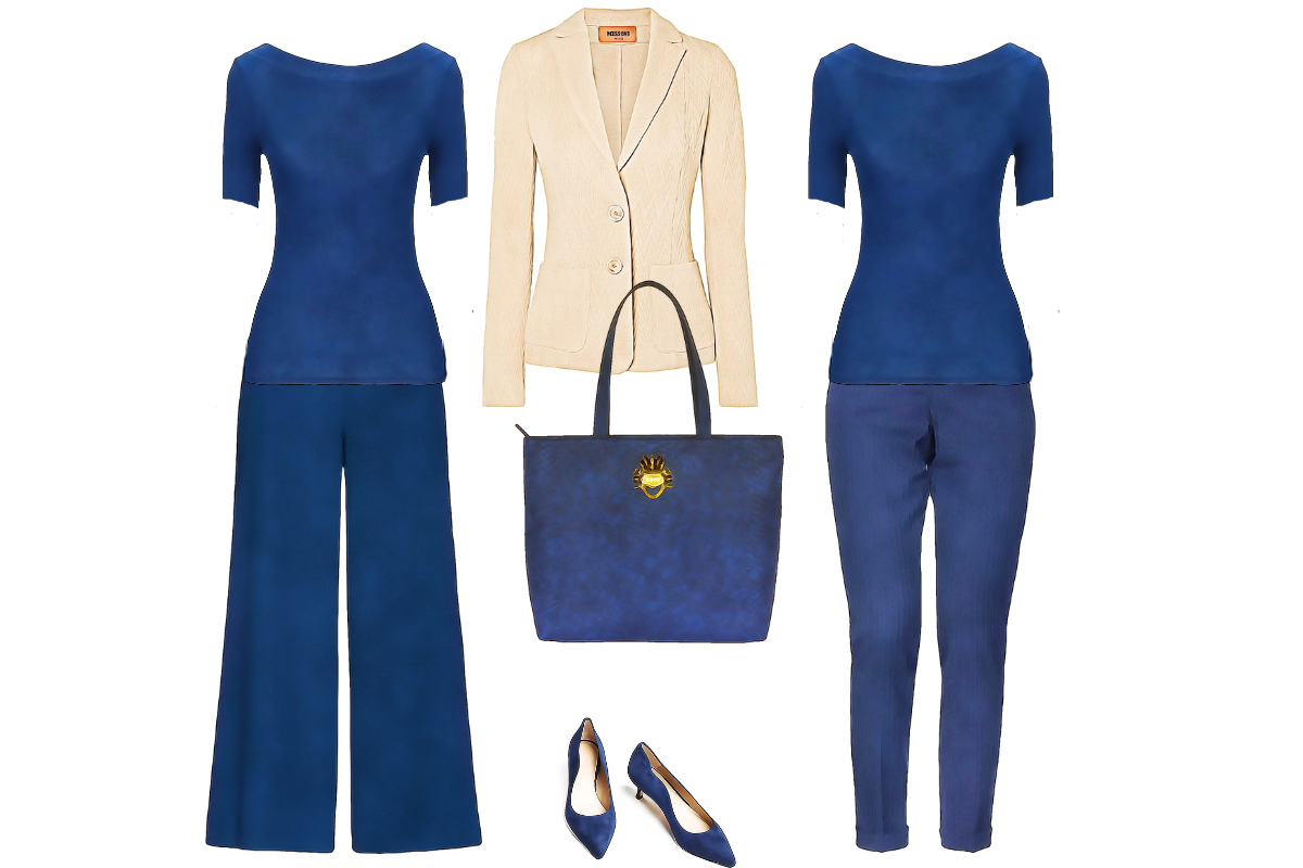 Letnje teget pantalone - Modna Kapsula